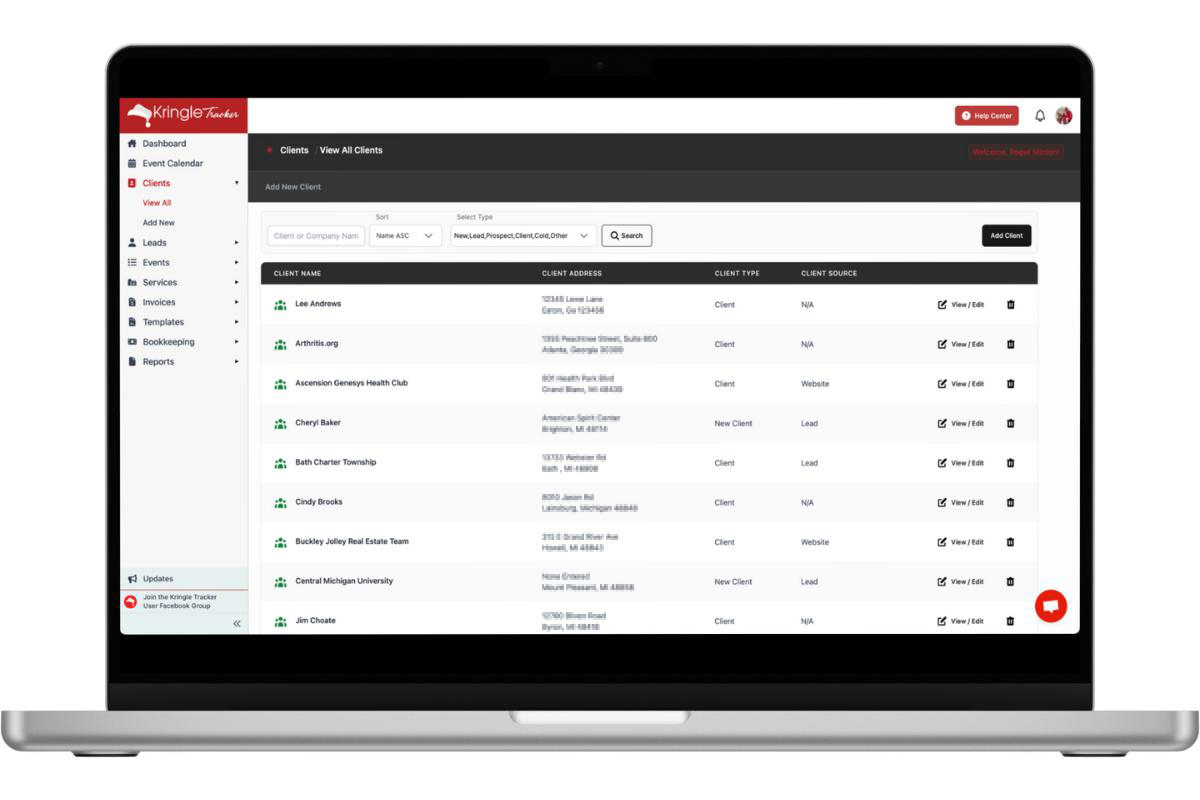 Client Management – Kringle Tracker